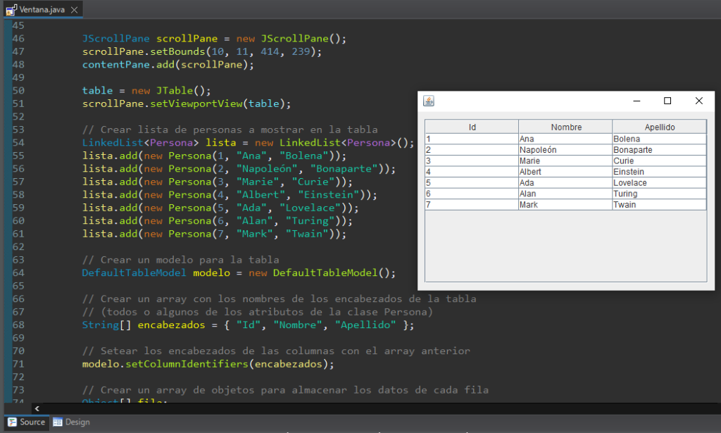 Cómo mostrar una Lista en una JTable (sin morir en el intento) - CODEvolution